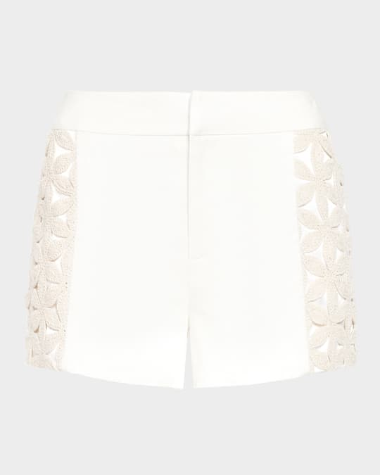 Ramy Brook Erica Floral Crochet Shorts | Neiman Marcus