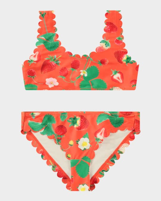 Molo Girl's Nolina Floral-Print Scallop Bikini, Size 3T-6 | Neiman Marcus