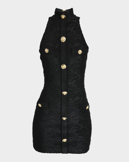 Balmain Baroque Bouclette Bodycon Mini Dress | Neiman Marcus
