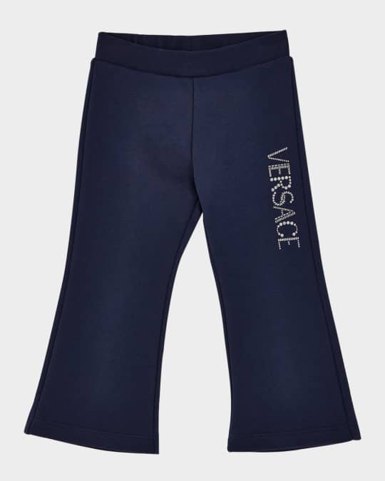 Versace Girl's Sweatpants W/ Embellished Logo, Size 2-5 | Neiman Marcus