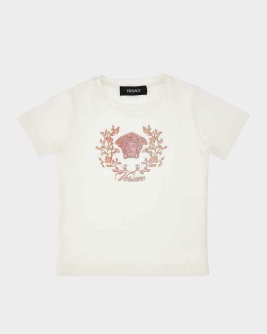 Versace Girl's Crest Logo-Print T-Shirt, Size 12M-5 | Neiman Marcus