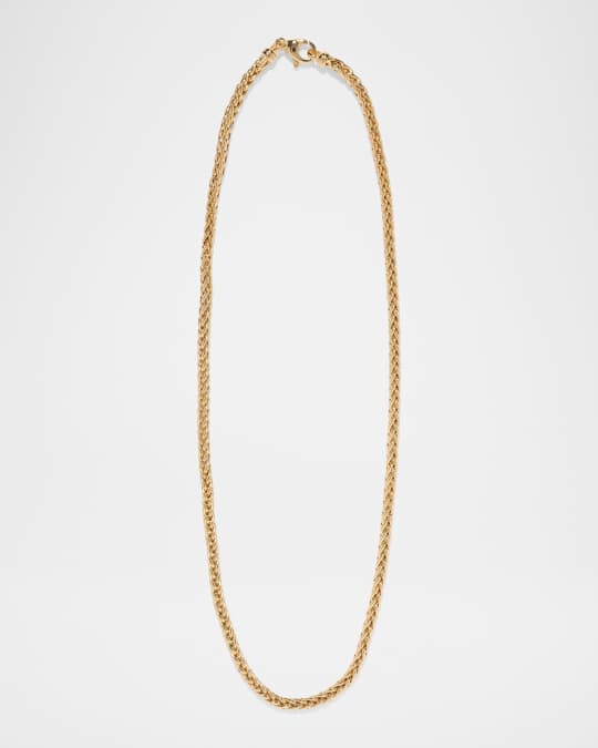 AZLEE 18K Small Woven Chain Necklace | Neiman Marcus