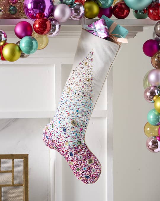 Kim Seybert Rapture Beaded Stocking | Neiman Marcus