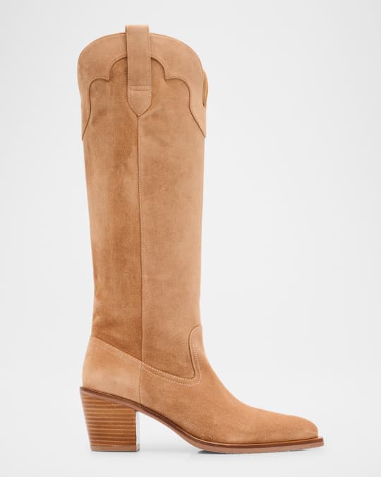 Stuart Weitzman Felix Suede Western Boots | Neiman Marcus