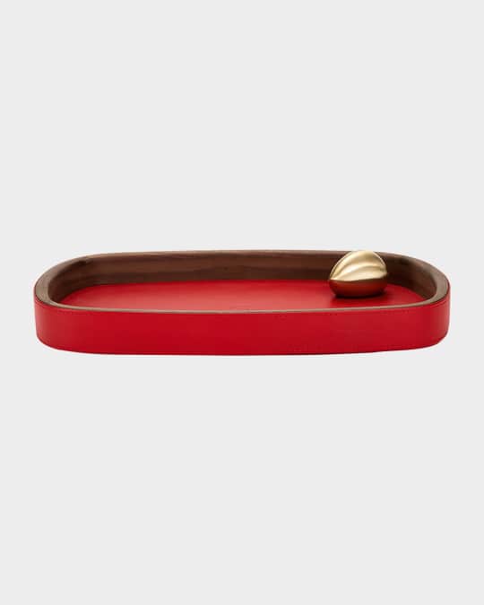 Assouline Pebble Leather Accessory Tray | Neiman Marcus