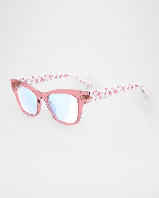 kate spade new york myno cat eye blue block reading glasses, 2.0 ...
