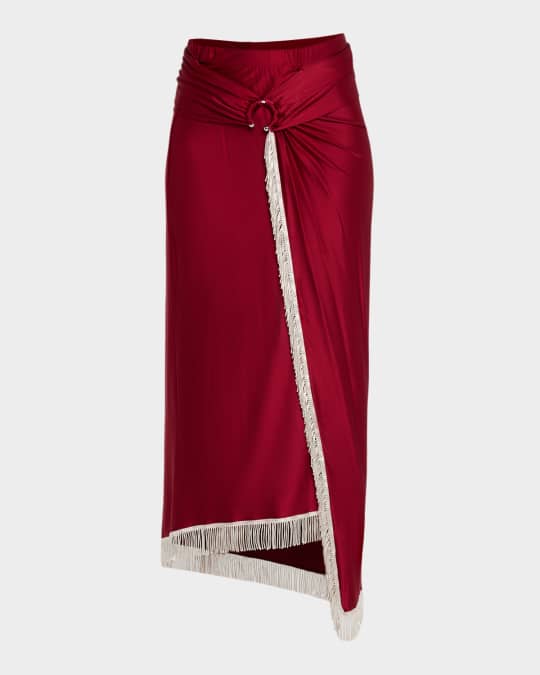 Rabanne Fringed Maxi Wrap Skirt | Neiman Marcus