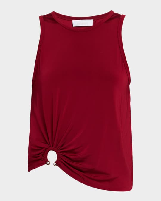 Rabanne Gathered O-Ring Tank Top | Neiman Marcus