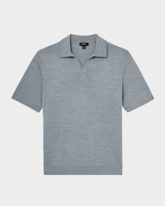 Reiss Men's Duchie Merino Wool Open Collar Polo Shirt | Neiman Marcus