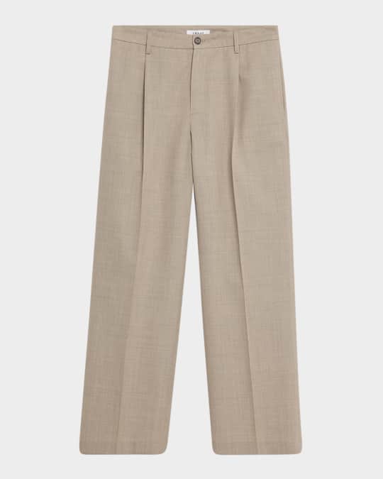 FRAME Men's Wide Leg Wool Trousers | Neiman Marcus