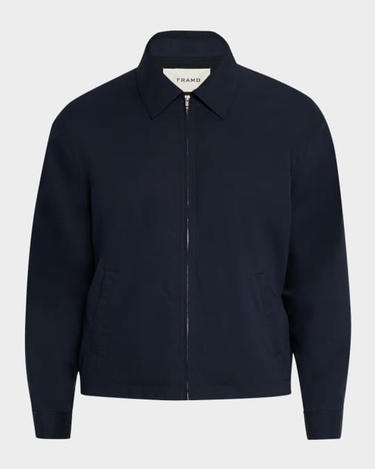 FRAME Men's Zip-Front Cotton Poplin Jacket | Neiman Marcus