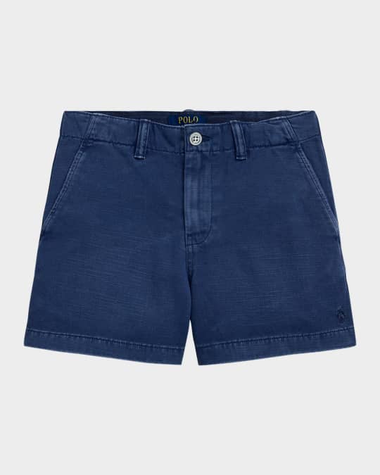 Polo Ralph Lauren Boy's Chino Embroidered Shorts, Size 7-14 | Neiman Marcus