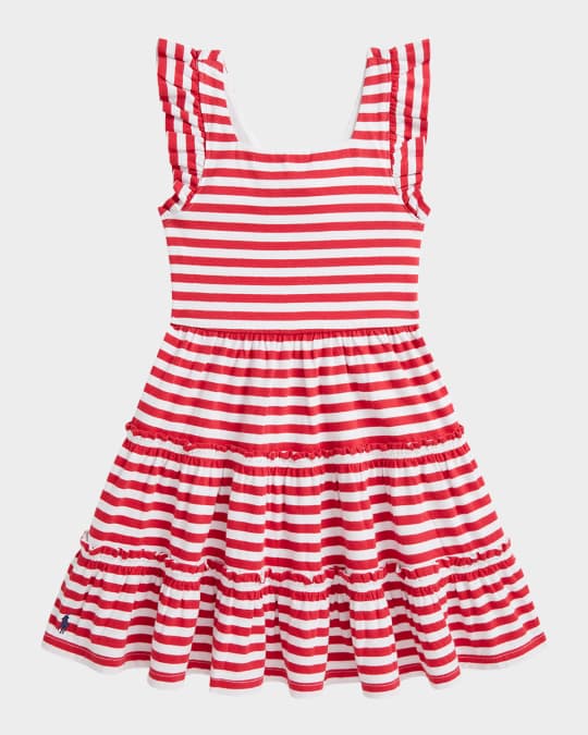 Polo Ralph Lauren Girl's Striped Open Back Day Dress, Size 2-6X ...