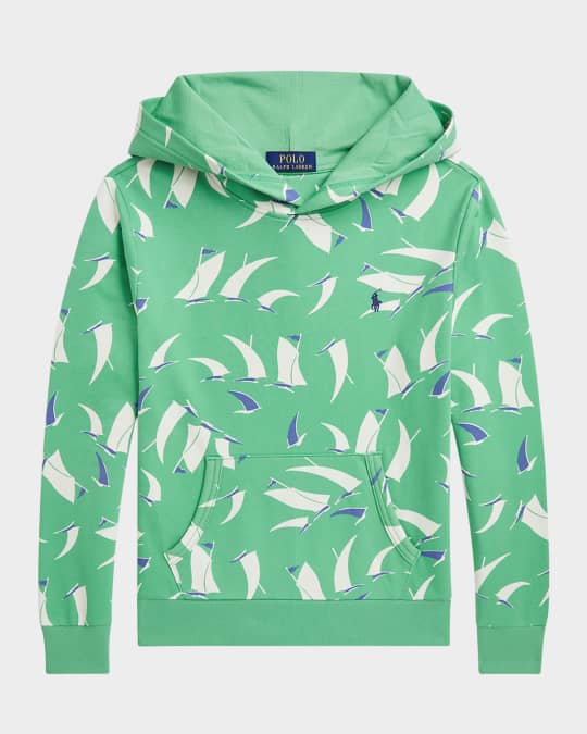 Polo Ralph Lauren Boy's Sail-Boat Printed Hoodie, Size S-XL | Neiman Marcus