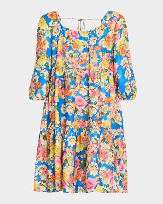 Johnny Was Pauline Tiered Mini Dress | Neiman Marcus