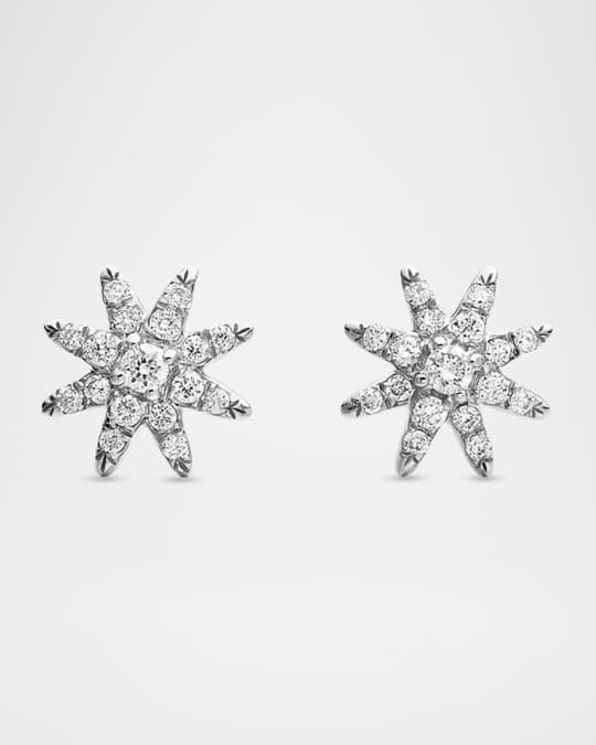David Yurman Petite Starburst Stud Earrings with Diamonds in 18K White ...