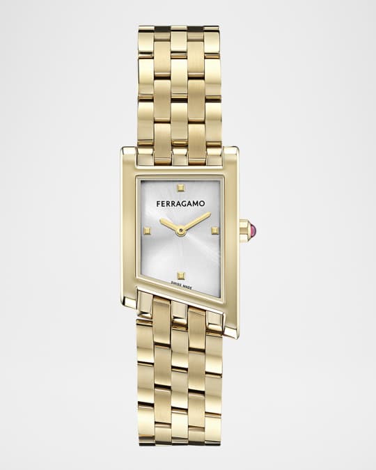 Ferragamo Ferragamo Asymetrique 22X36MM IP Yellow Gold Bracelet Watch ...