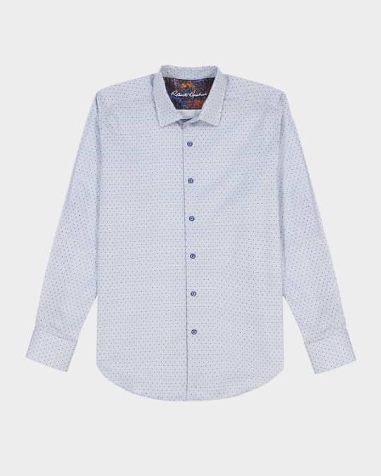 Robert Graham Men's Clayton Dotted Stretch Sport Shirt | Neiman Marcus