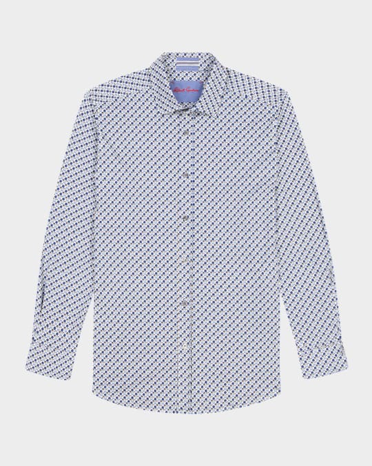 Robert Graham Men's Cooper Geometric Stretch Sport Shirt | Neiman Marcus