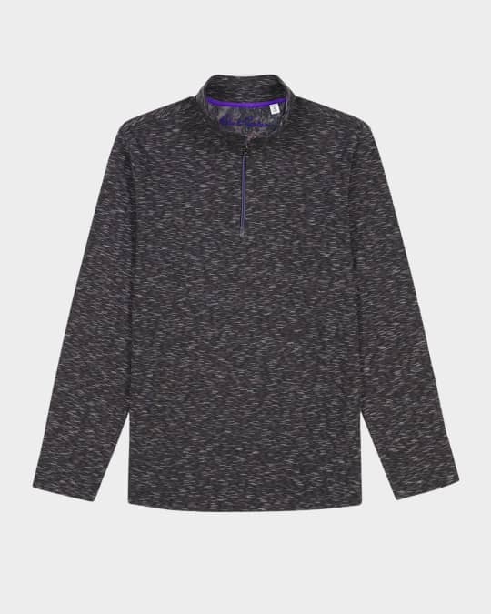 Robert Graham Men's Matson Heathered Quarter-Zip Sweater | Neiman Marcus