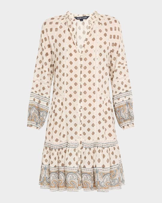 Veronica Beard Belissa Long-Sleeve Mini Dress | Neiman Marcus