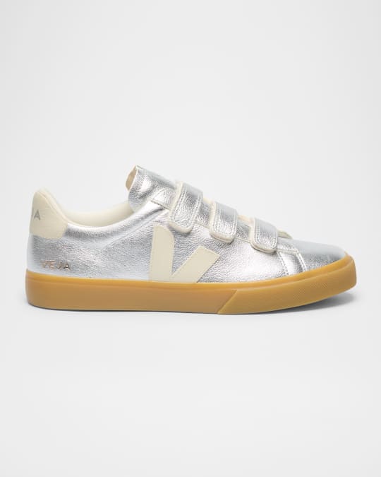 VEJA Recife Metallic Leather Grip-Strap Sneakers | Neiman Marcus