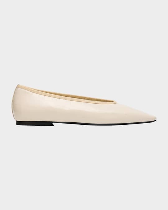 Toteme Minimalist Croc-Embossed Patent Leather Ballerina Flats | Neiman ...