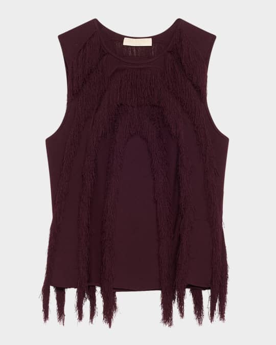 Ulla Johnson Bonnie Sleeveless Fringe Knit Top | Neiman Marcus