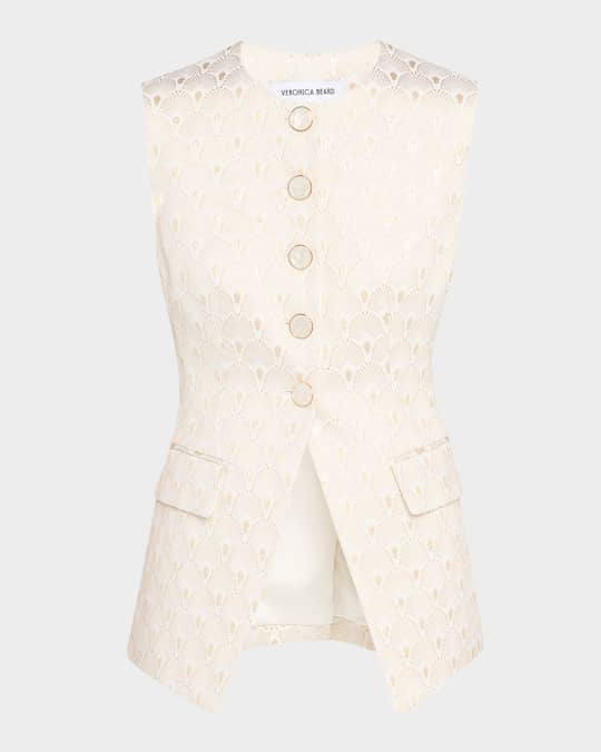 Veronica Beard Lois Embroidered Vest | Neiman Marcus
