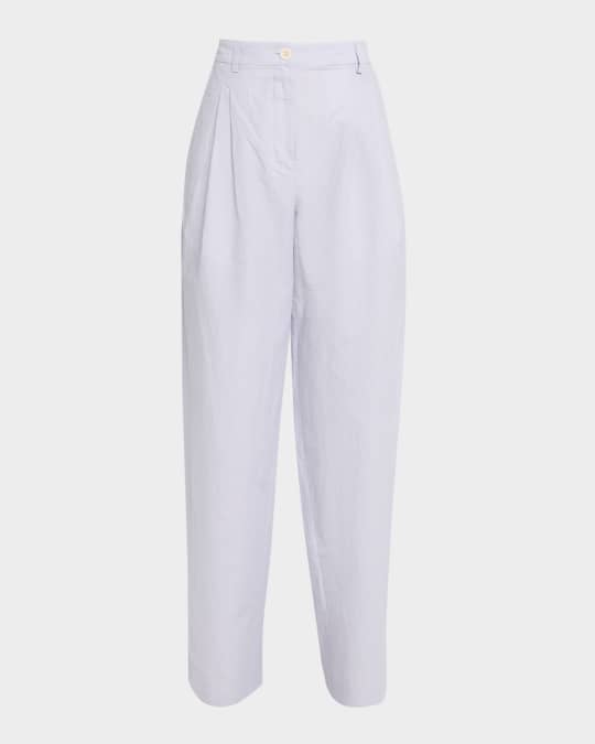 Proenza Schouler White Label Eleanor High-Rise Linen Pants | Neiman Marcus