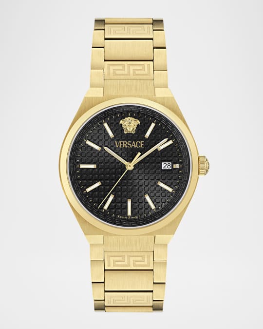 Versace V-Auria 39MM IP Yellow Gold Bracelet Watch | Neiman Marcus