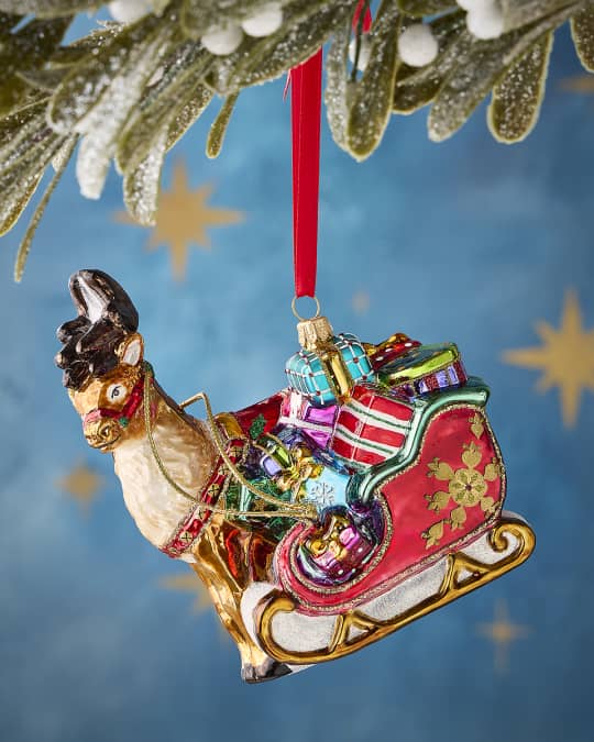 John Huras Reindeer and Sleigh Ornament | Neiman Marcus