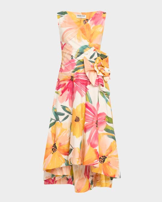 Chiara Boni La Petite Robe Sleeveless High-Low Rosette Midi Dress ...