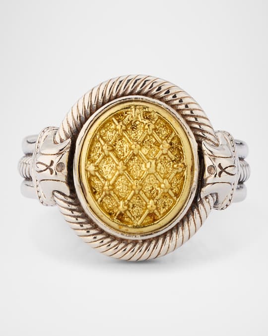 Konstantino Men's Kavos Sterling Silver and Bronze Signet Ring | Neiman ...