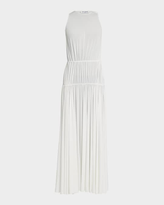 ALAIA Sleeveless Pleated Goddess Dress | Neiman Marcus