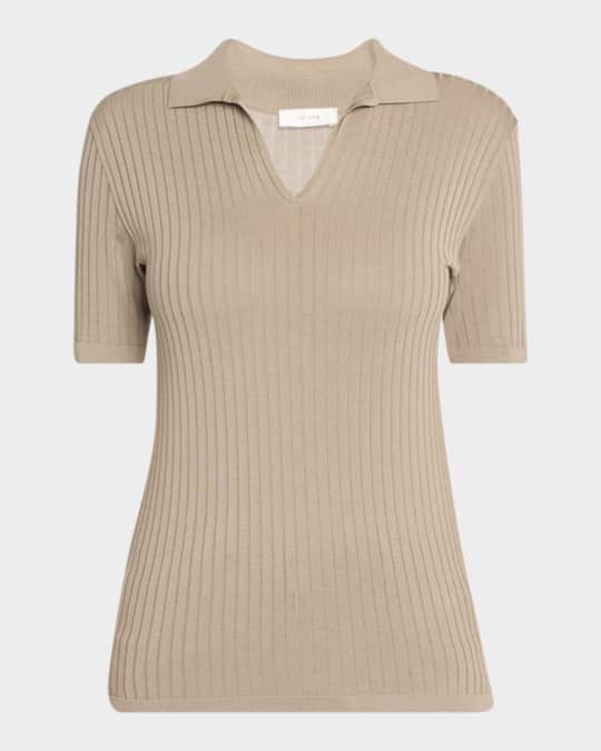 THE ROW Kaiomi Ribbed Short-Sleeve Top | Neiman Marcus