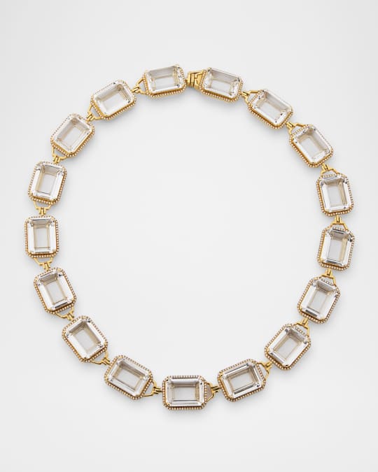 Goshwara Gossip 18K Yellow Gold Rock Crystal Emerald Cut Choker with ...