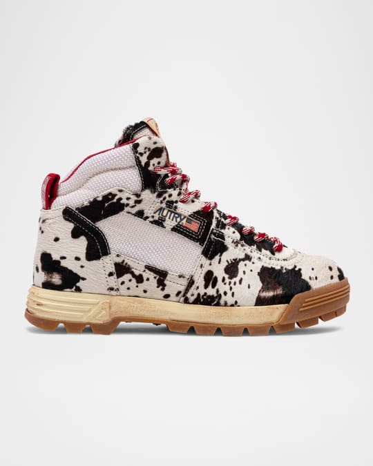 AUTRY Malga High-Top Calf Hair Sneakers | Neiman Marcus