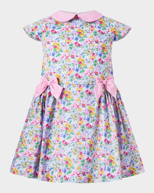 Rachel Riley Girl's Meadow Floral-Print Bow Dress, Size 2-10 | Neiman ...