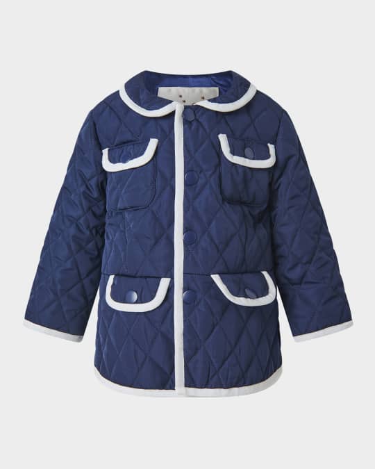 Rachel Riley Girl's Two-Tone Quilted Jacket, Size 6M-24M | Neiman Marcus