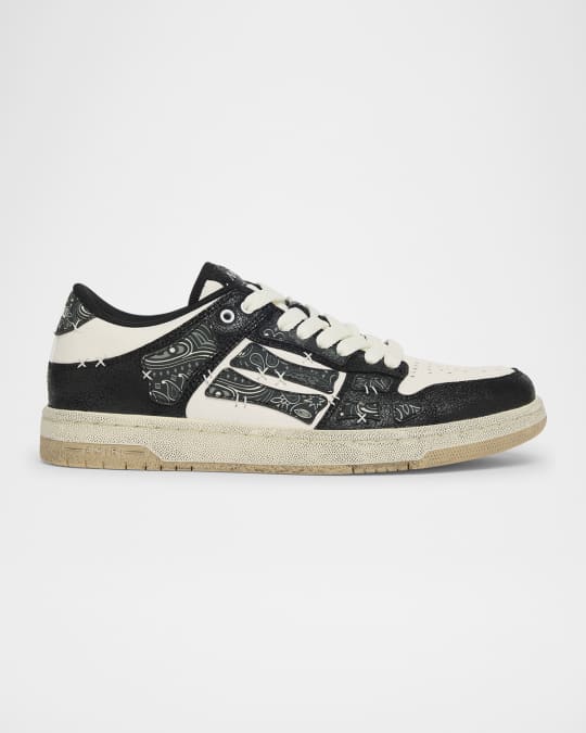 Amiri Men's Bandana Skel Top Leather Low-Top Sneakers | Neiman Marcus