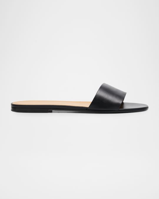 THE ROW Signum Calfskin Slide Sandals | Neiman Marcus