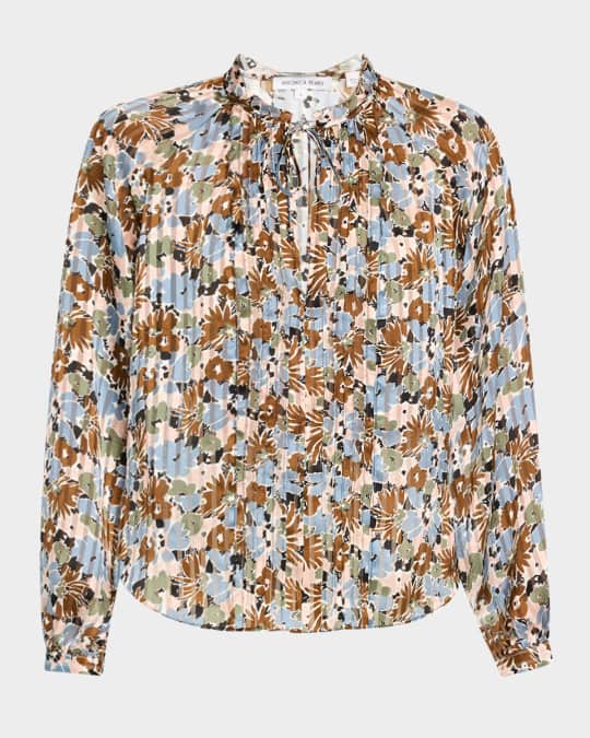 Veronica Beard Linds Floral Silk Blouse | Neiman Marcus