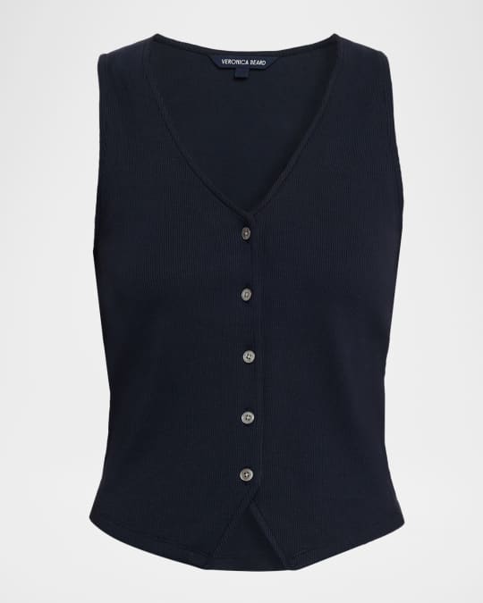 Veronica Beard Hoorne Rib-Knit Vest | Neiman Marcus