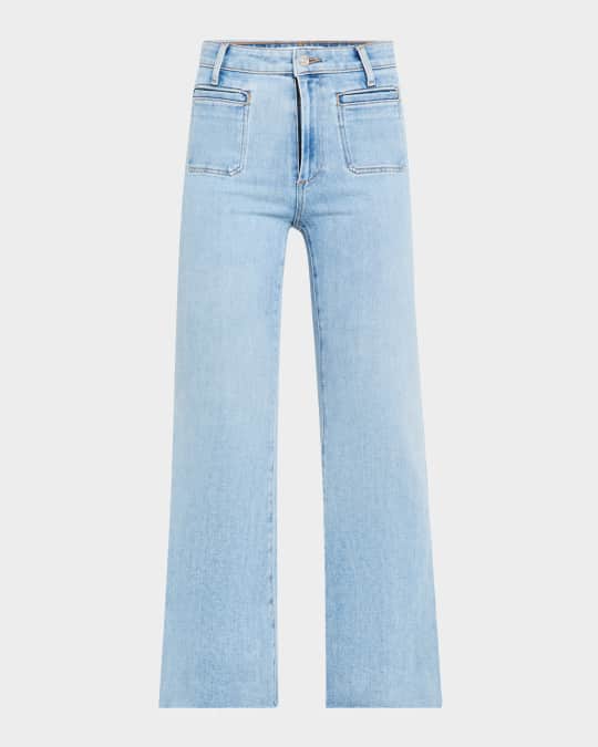 PAIGE Marlow Skimmer Flare Jeans with Welt Stitch Pockets | Neiman Marcus