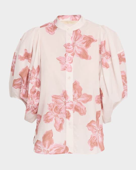 Vanessa Bruno Felicie Floral-Print Blouse | Neiman Marcus