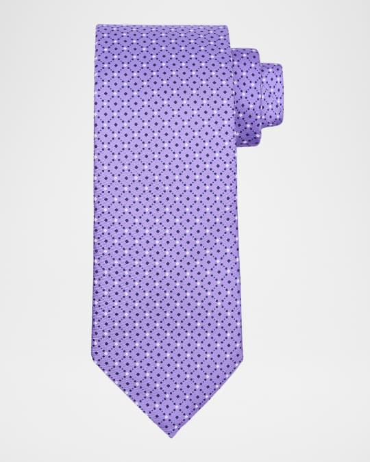 ZEGNA Men's Diamond-Print Silk Tie | Neiman Marcus