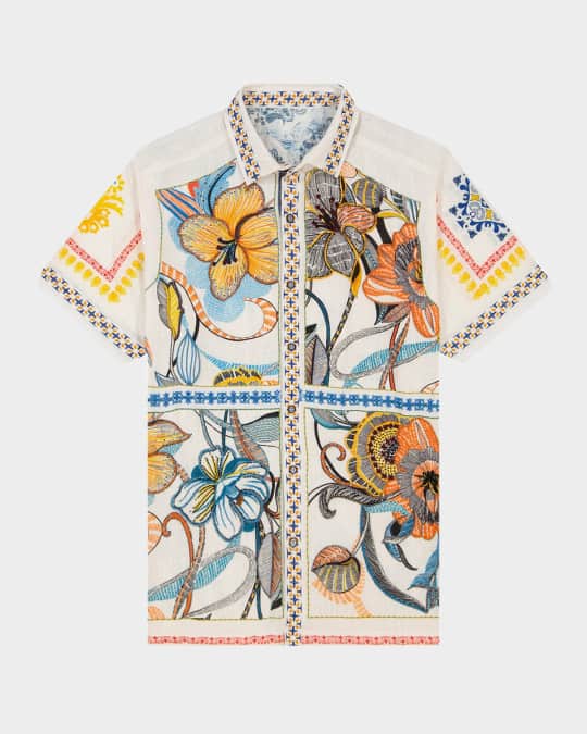 Robert Graham Men's Manzu Short-Sleeve Shirt | Neiman Marcus