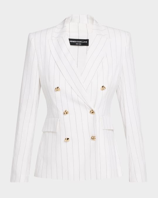 Generation Love Arielle Pinstripe Double-Breasted Blazer | Neiman Marcus