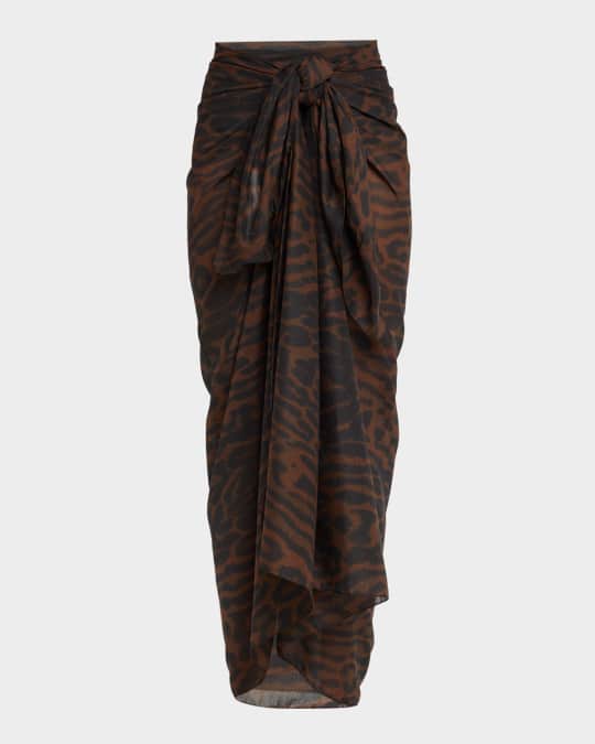 TOM FORD Ocelot-Print Cotton Muslin Pareo | Neiman Marcus